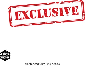 Exclusive Rubber Stamp Red Text Over Stock Vector (Royalty Free ...