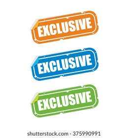 Exclusive Sticker Labels Stock Vector (Royalty Free) 375990991 ...