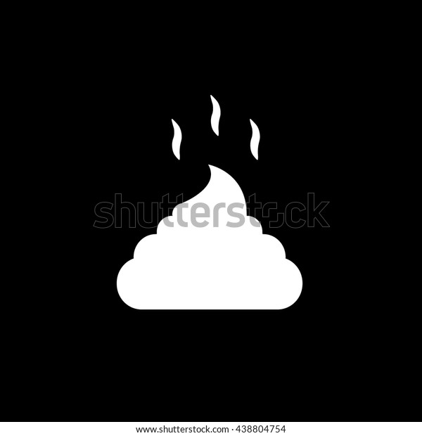 Excrement Flat Icon On Black Background Stock Vector (Royalty Free ...