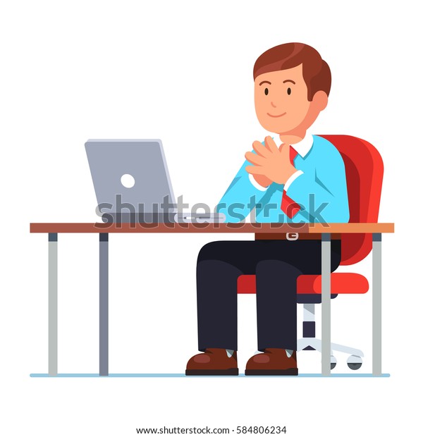 Executive Manager Ceo Boss Sitting His Stock Vector (Royalty Free ...