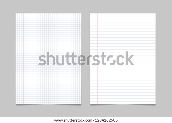 Exercise Book Paper Page Background Notebook Stock Vector (Royalty Free ...