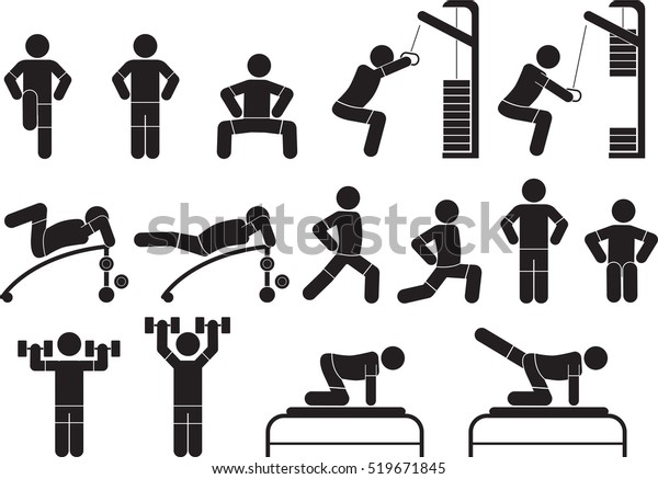 Exercise Sport Training Icon Set Stock Vector (Royalty Free) 519671845