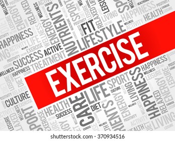 Exercise Word Cloud Background Health Concept Stock Vector (Royalty ...