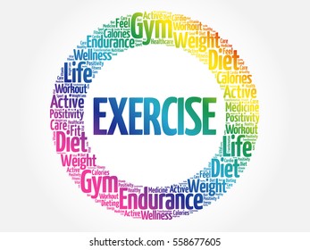 Exercise Word Cloud Collage Health Concept Stock Vector (Royalty Free ...