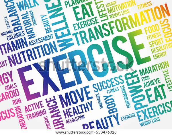 Exercise Word Cloud Collage Health Concept Stock Vector (Royalty Free ...
