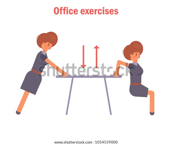 Exercises Office Vector Cartoon Isolated Art 库存矢量图（免版税）1054559000 ...