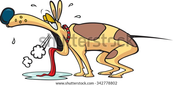 Exhausted Dog Cartoon Exhausted Dog Layered: Stock-Vektorgrafik ...