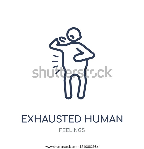 Exhausted Human Icon Exhausted Human Linear Stock Vector (Royalty Free ...