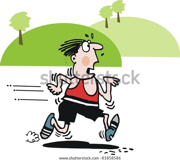 Exhausted Jogger Vector Cartoon Stock Vector (Royalty Free) 81858586