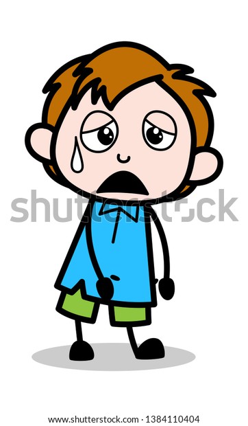 Exhausted School Boy Cartoon Character Vector Stock Vector (Royalty ...