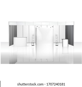 Exhibition Stands 3d Rendering Illustration Vector Stock Vector ...