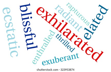 Exhilarated Word Cloud On White Background Stock Vector (Royalty Free ...