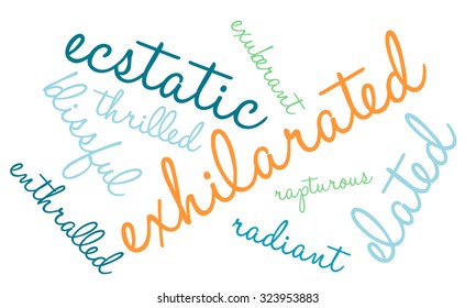 Exhilarated Word Cloud On White Background Stock Vector (Royalty Free ...