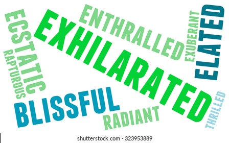 Exhilarated Word Cloud On White Background Stock Vector (Royalty Free ...