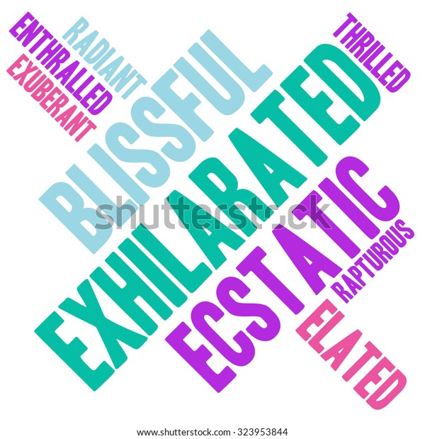Exhilarated Word Cloud On White Background Stock Vector (Royalty Free ...