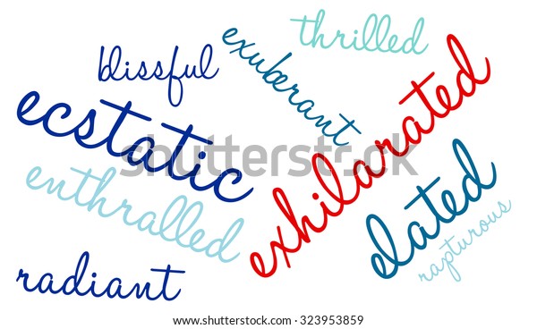 Exhilarated Word Cloud On White Background Stock Vector (Royalty Free ...