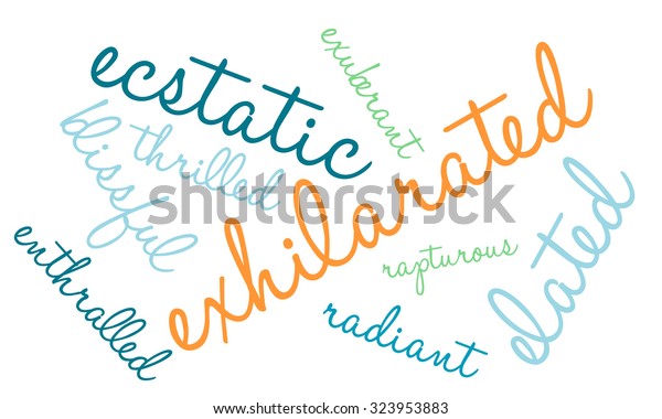 Exhilarated Word Cloud On White Background Stock Vector (Royalty Free ...