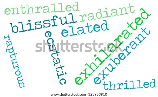 Exhilarated Word Cloud On White Background Stock Vector (Royalty Free ...