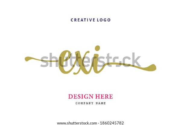 Exi Lettering Logo Simple Easy Understand Stock Vector (Royalty Free ...