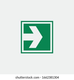 Exit Arrow Green Vector Icon Emergency Stock Vector (Royalty Free ...