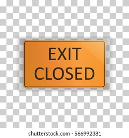Exit Closed Sign Vector Illustration Road Stock Vector (Royalty Free ...