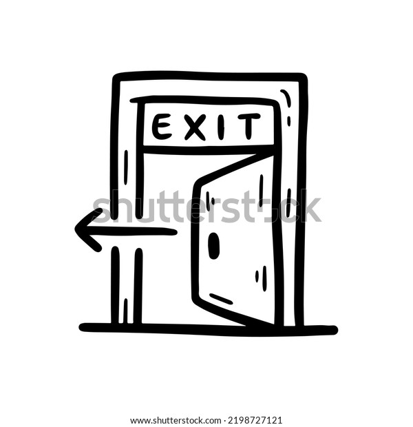 Exit Door Hand Drawn Doodle Icon Stock Vector (Royalty Free) 2198727121 ...
