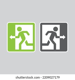 Exit Door Man Running Vector Sign Stock Vector (Royalty Free ...
