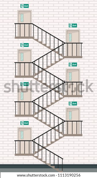 Exit Door Vector Stair Vector Wallpaper Stock Vector (Royalty Free ...
