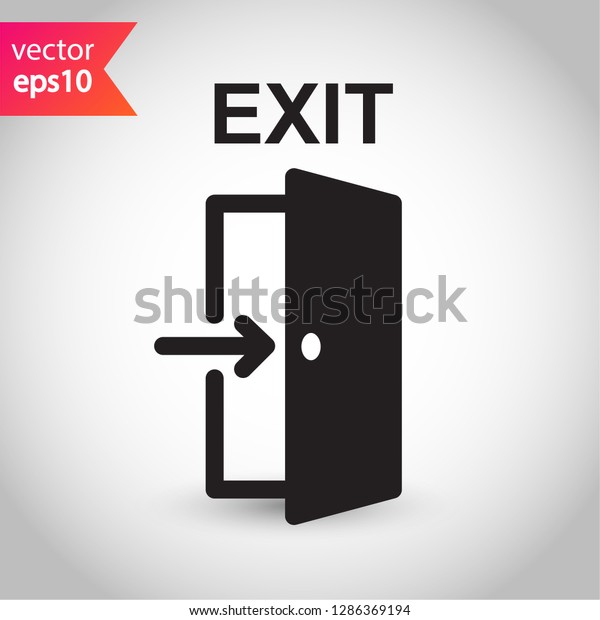 Exit Icon Door Sign Door Vector Stock Vector (Royalty Free) 1286369194 ...