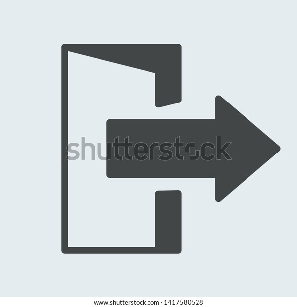 Exit Icon Gray Vector Illustration Stock Vector (Royalty Free ...