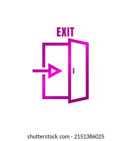 Exit Icon Isolated On White Background Stock Vector (Royalty Free ...
