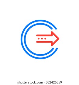 Exit Log Out Line Icon Outline Stock Vector (Royalty Free) 582426559 ...