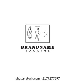 Exit Logo Cartoon Template Black Icon Stock Vector (Royalty Free ...