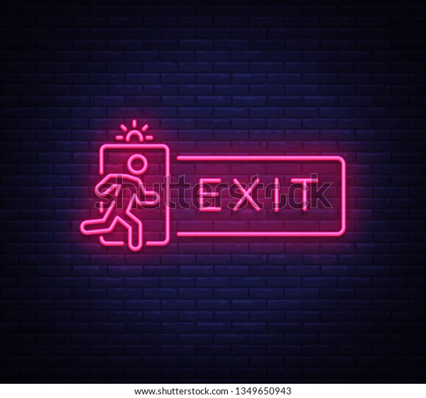 Exit Neon Signboard Vector Exit Neon Stock Vector (Royalty Free ...