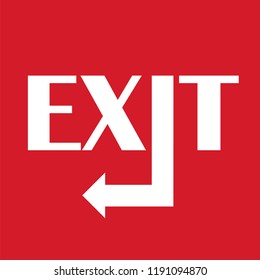 Exit Sign Arrow Showing Direction Vector Stock Vector (Royalty Free ...