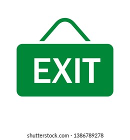 Exit Sign Hanging Tag Caution Direction Stock Vector (Royalty Free ...