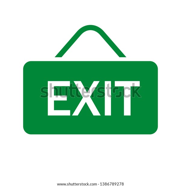 Exit Sign Hanging Tag Caution Direction Stock Vector (Royalty Free ...