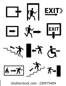 Exit Sign Icons Set Stock Vector (Royalty Free) 230975404 | Shutterstock