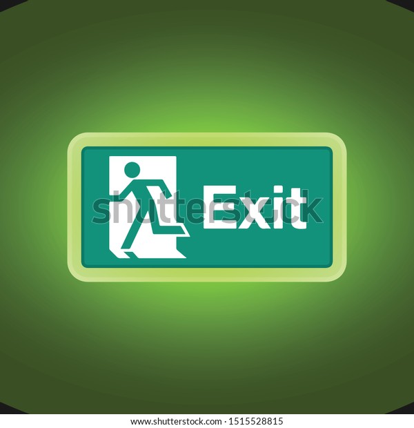 Exit Sign Vector Exit Way Symbol: เวกเตอร์สต็อก (ปลอดค่าลิขสิทธิ์ ...