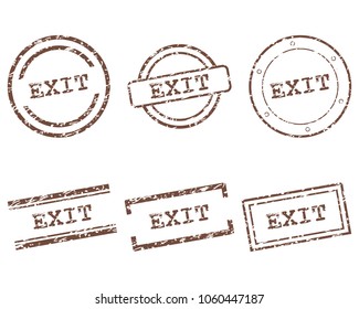 Exit Stamps On White Stock Vector (Royalty Free) 1060447187 | Shutterstock