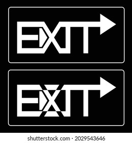 Exit Symbol Sign Direction Vector Stock Vector (Royalty Free ...