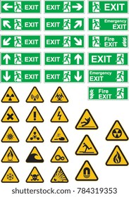 Exit Warning Hazard Signs Stock Vector (Royalty Free) 784319353