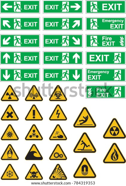 Exit Warning Hazard Signs Stock Vector (Royalty Free) 784319353 ...
