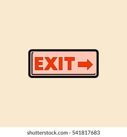Exit Way Sign Vector Illustration Flat Stock Vector (Royalty Free ...