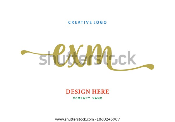 Exm Lettering Logo Simple Easy Understand Stock Vector (Royalty Free ...