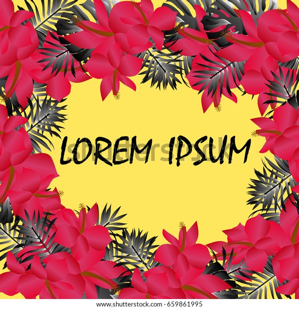 Exotic Tropical Border Frame Template Corner 库存矢量图（免版税）659861995 ...