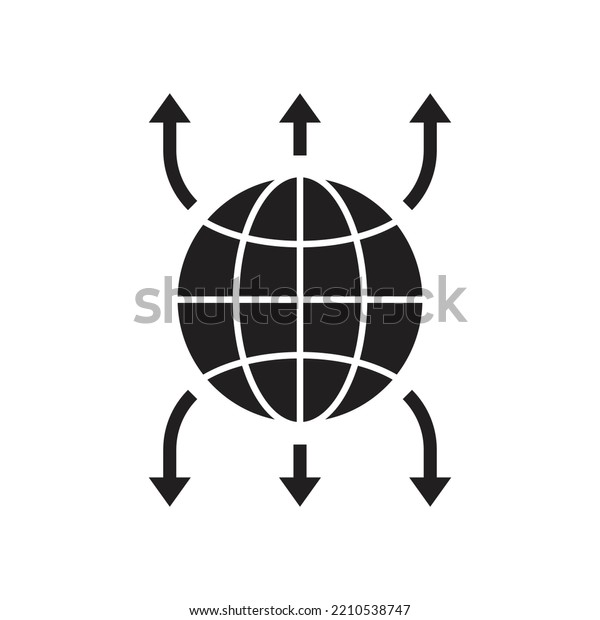 Expansion Icon Design Globe Symbol Arrows Stock Vector (Royalty Free ...