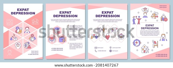 Expat Depression Brochure Template Feel Anxious Stock Vector (Royalty ...