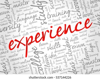 Experience Word Cloud Collage Education Concept Stock Vector (Royalty ...