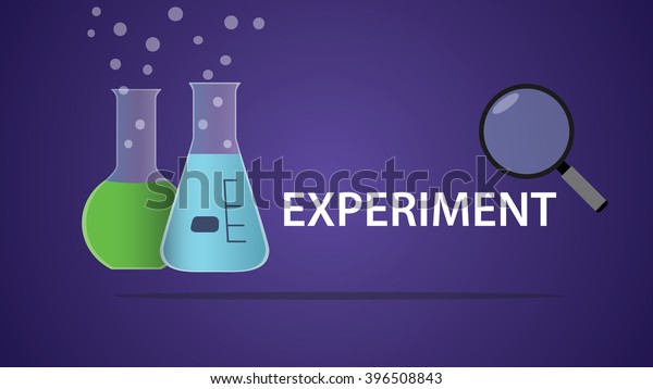 Experiment Text Symbol Laboratory Glass Stock Vector (Royalty Free ...